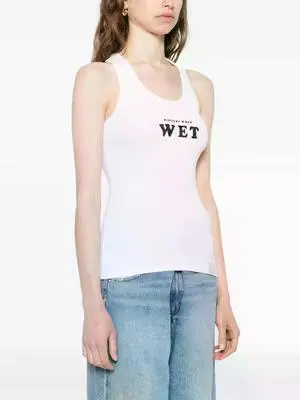 Stella McCartney Rubberised Slogan-print Tank Top - White