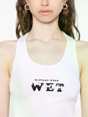 Stella McCartney Rubberised Slogan-print Tank Top - White