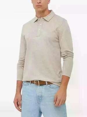 Michael Kors Long-sleeve Cotton Polo Shirt - Neutrals