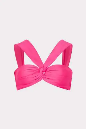 MILLY CABANA Olivia Draped Bandeau Top - Pink