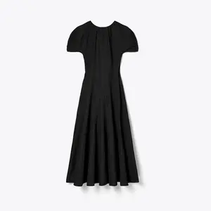 Tory Burch Balloon Sleeve Midi Dress - Black