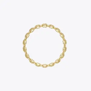 Tory Burch Gemini Link Chain Necklace - Light Brass