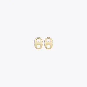 Tory Burch Gemini Stud Earrings - Light Brass