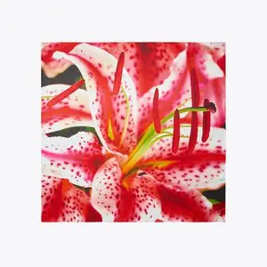 Tory Burch Tory Burch Lily Silk Square Scarf Pink