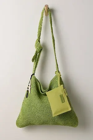 Free People Woven Straw Tote Bag - Matcha