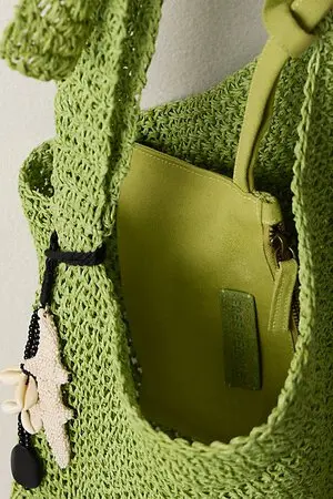 Free People Woven Straw Tote Bag - Matcha