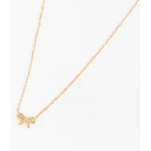 PIP POP Bow Pendant Necklace - Gold
