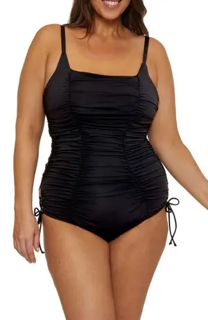 BECCA® By Rebecca Virtue Shirred One-piece Swimsuit - Black