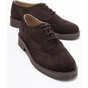 FOREVER & ALWAYS SHOES Avra Leather Oxford - Brown Suede