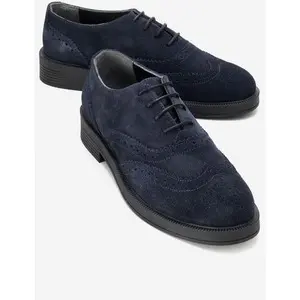 FOREVER & ALWAYS SHOES Avra Leather Oxford - Navy Suede Leather