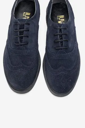 FOREVER & ALWAYS SHOES Avra Leather Oxford - Navy Suede Leather