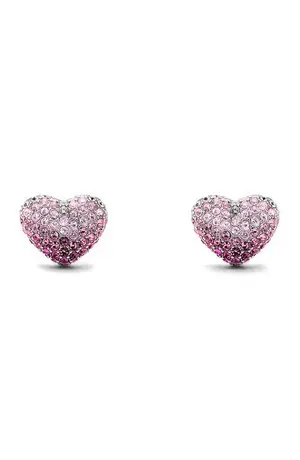 Marc Jacobs Balloon Pavé Heart Stud Earrings Silver/rose