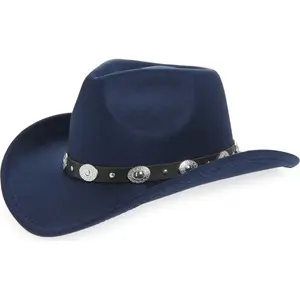 Tasha Embellished Cowboy Hat - Navy