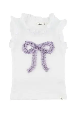 OH BABY! Ruffle Bow Tank - Oyster