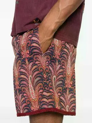 Valentino Garavani Voyage Imaginaire Print Cotton Muslin Bermuda Shorts With Passementerie Trims