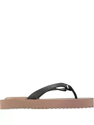 Brunello Cucinelli Monili-chain Flip Flops - Black