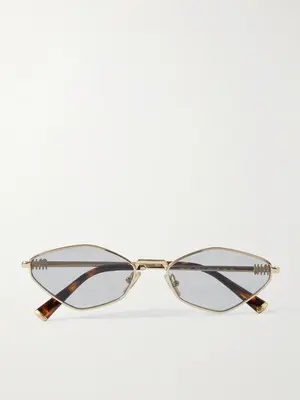 Miu Miu Hexagon-frame Sunglasses - Gold