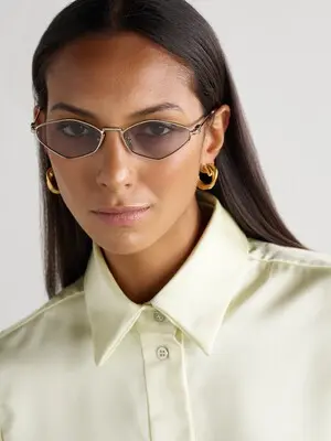 Miu Miu Hexagon-frame Sunglasses - Gold