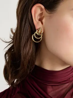 David Yurman Dy Mercer Diamond Hoop Earrings