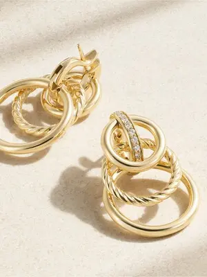 David Yurman Dy Mercer Diamond Hoop Earrings