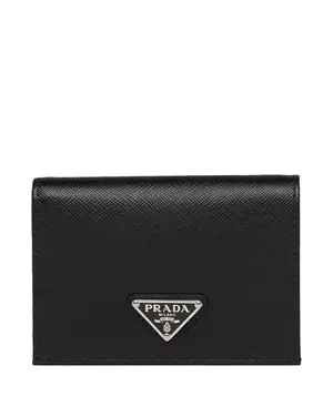 Prada Small Saffiano Leather Wallet Black/silver