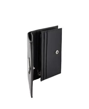 Prada Small Saffiano Leather Wallet - Black/silver