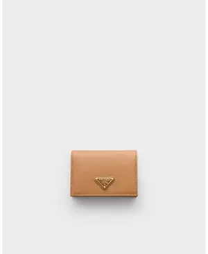 Prada Small Saffiano Leather Wallet - Brown