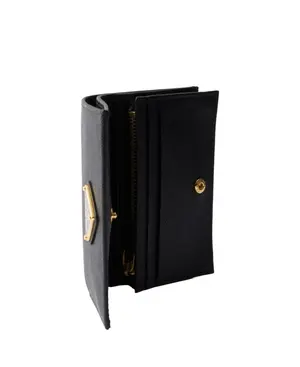 Prada Small Saffiano Leather Wallet - Dark Black