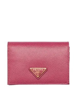 Prada Small Saffiano Leather Wallet Dark Pink