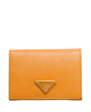 Prada Small Saffiano Leather Wallet Orange