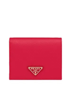 Prada Small Saffiano Leather Wallet Red