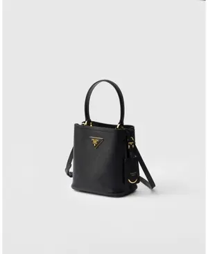 Prada Panier Small Saffiano Leather Bag - Black