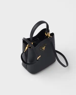 Prada Panier Mini Saffiano Leather Bag - Black