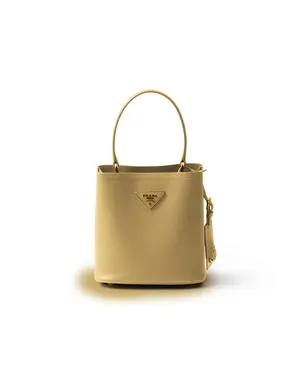 Prada Prada Panier Small Saffiano Leather Bag Yellow