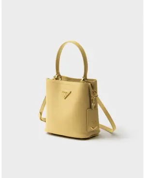 Prada Panier Mini Saffiano Leather Bag - Yellow