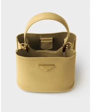Prada Panier Mini Saffiano Leather Bag - Yellow
