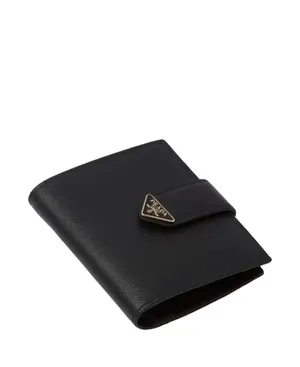Prada Saffiano And Smooth Leather Wallet - Black