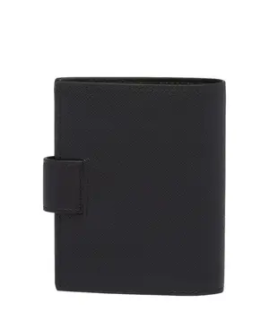 Prada Saffiano And Smooth Leather Wallet - Black