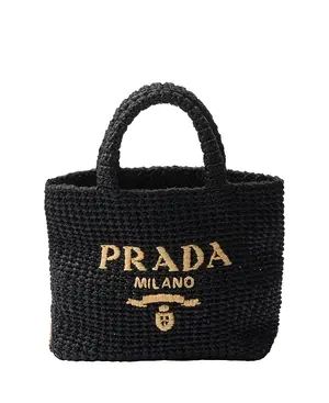 Prada Small Crochet Tote Bag - Black