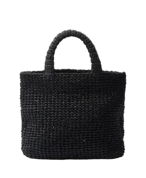 Prada Small Crochet Tote Bag - Black