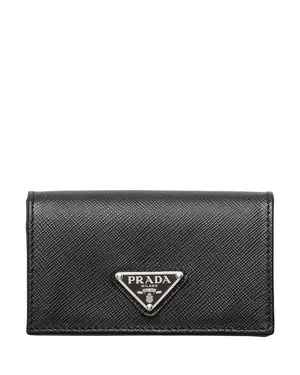 Prada Saffiano Leather Card Holder - Black