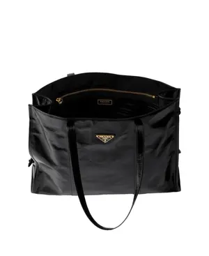 Prada Large Leather Tote Bag - Black