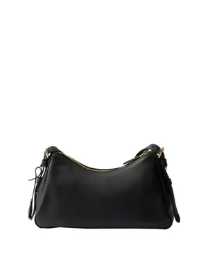 Prada Aimee Medium Leather Shoulder Bag - Black