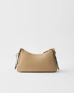 Prada Aimee Medium Leather Shoulder Bag - Sand