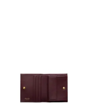 Prada Small Leather Wallet - Burgundy