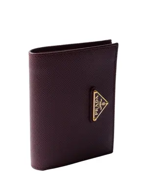 Prada Small Leather Wallet - Burgundy