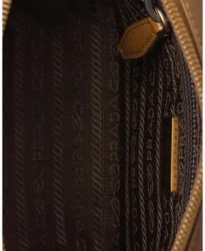 Prada Re-nylon Pouch With Enameled Triangle Logo - Brown