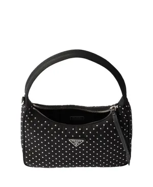 Prada Re-edition Re-nylon Mini Bag With Studs - Black