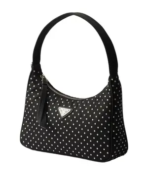 Prada Re-edition Re-nylon Mini Bag With Studs - Black