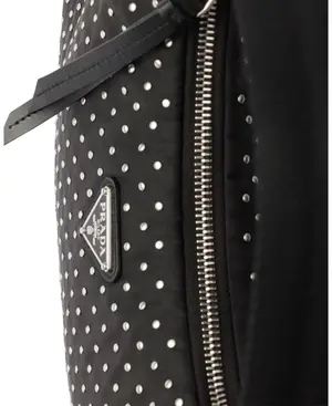 Prada Re-edition Re-nylon Mini Bag With Studs - Black
